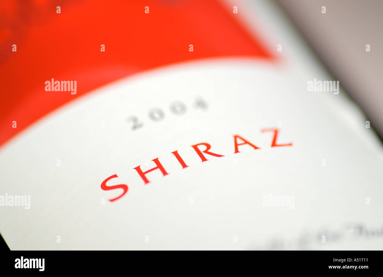Wine bottle label Shiraz Stock Photo - Alamy