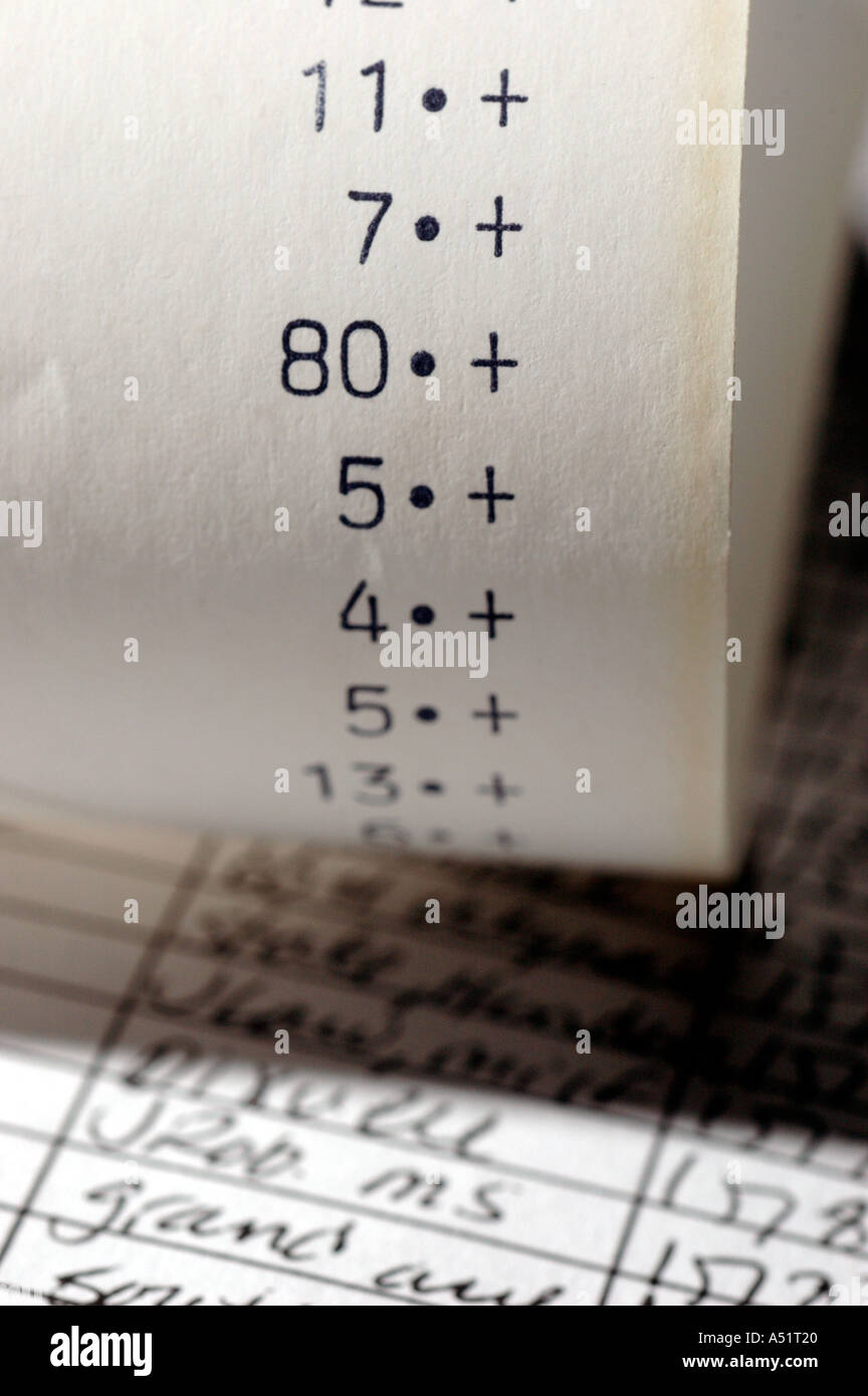 Receipt receipt ledger tape ticket numbers account background 11 7 80 ...