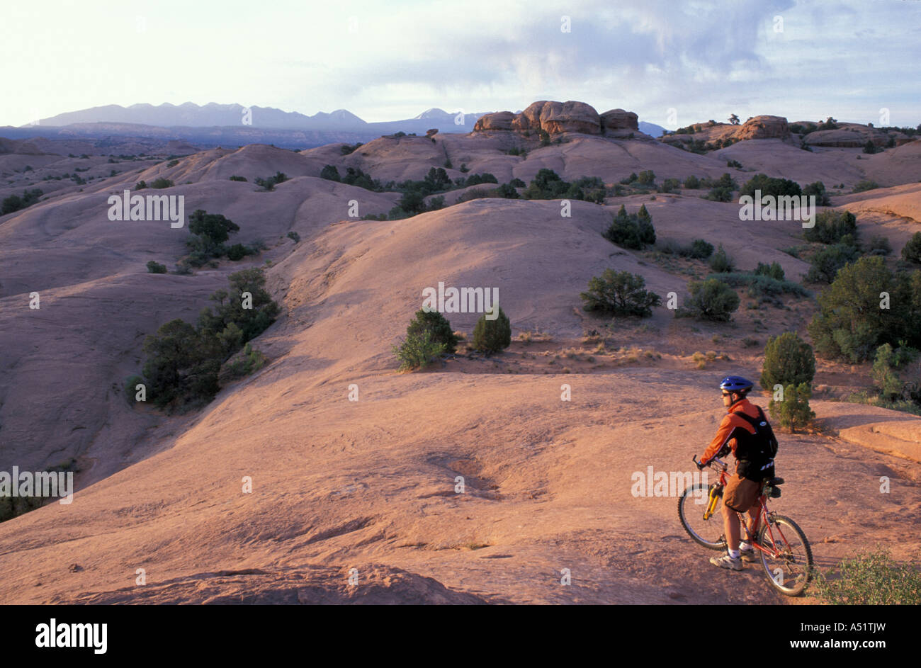 Moab UT Mountain biking on the Moab Slickrock Bike Trail Navajo ...