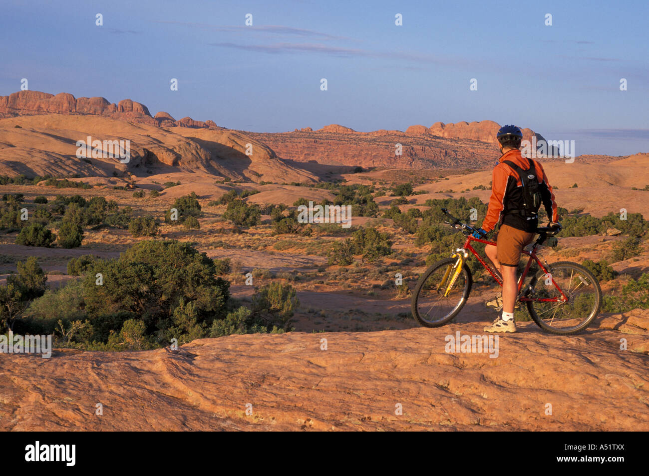 Moab UT Mountain biking on the Moab Slickrock Bike Trail Navajo ...
