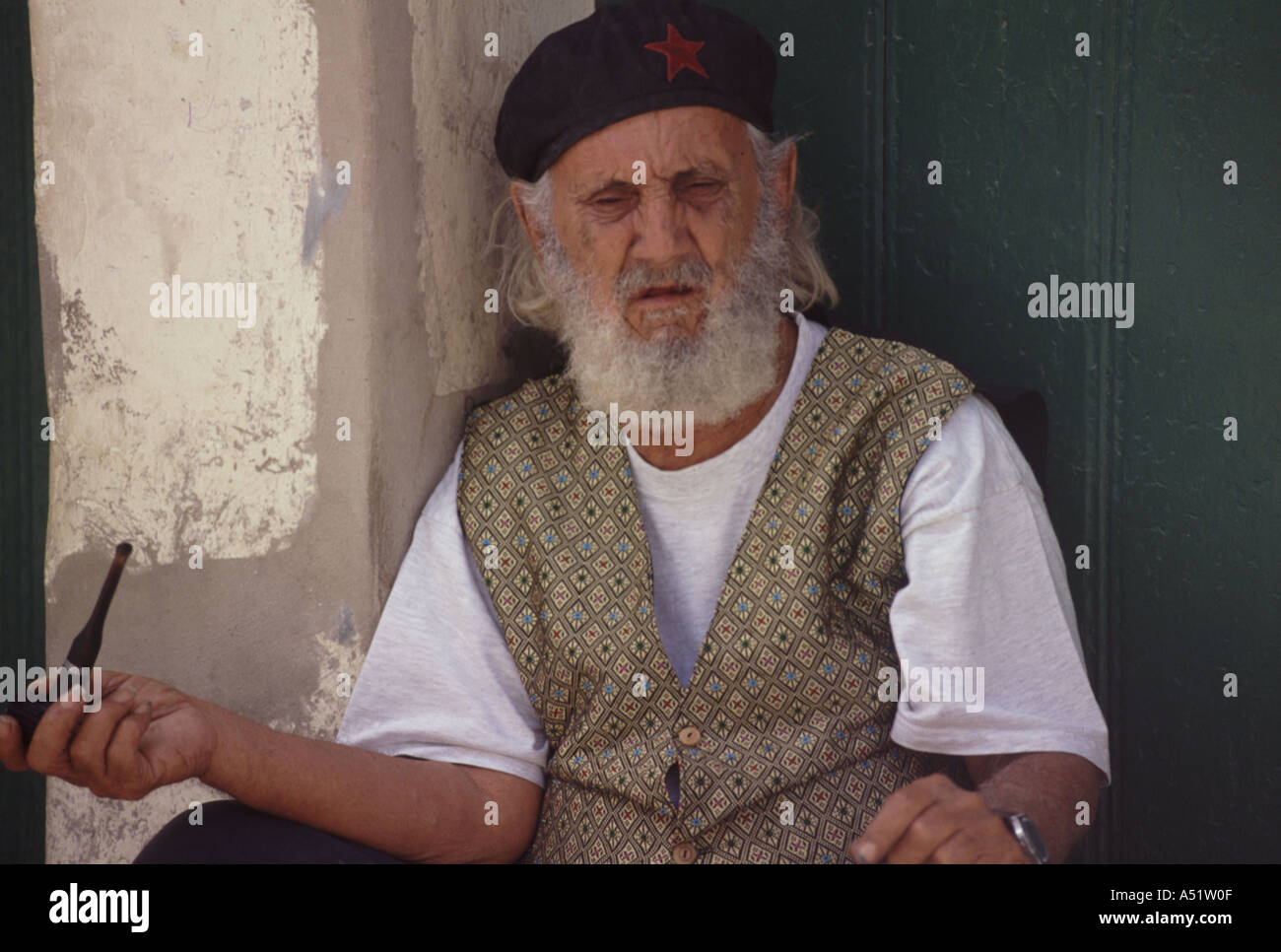 Cuba Havana man with pipe Stock Photo - Alamy