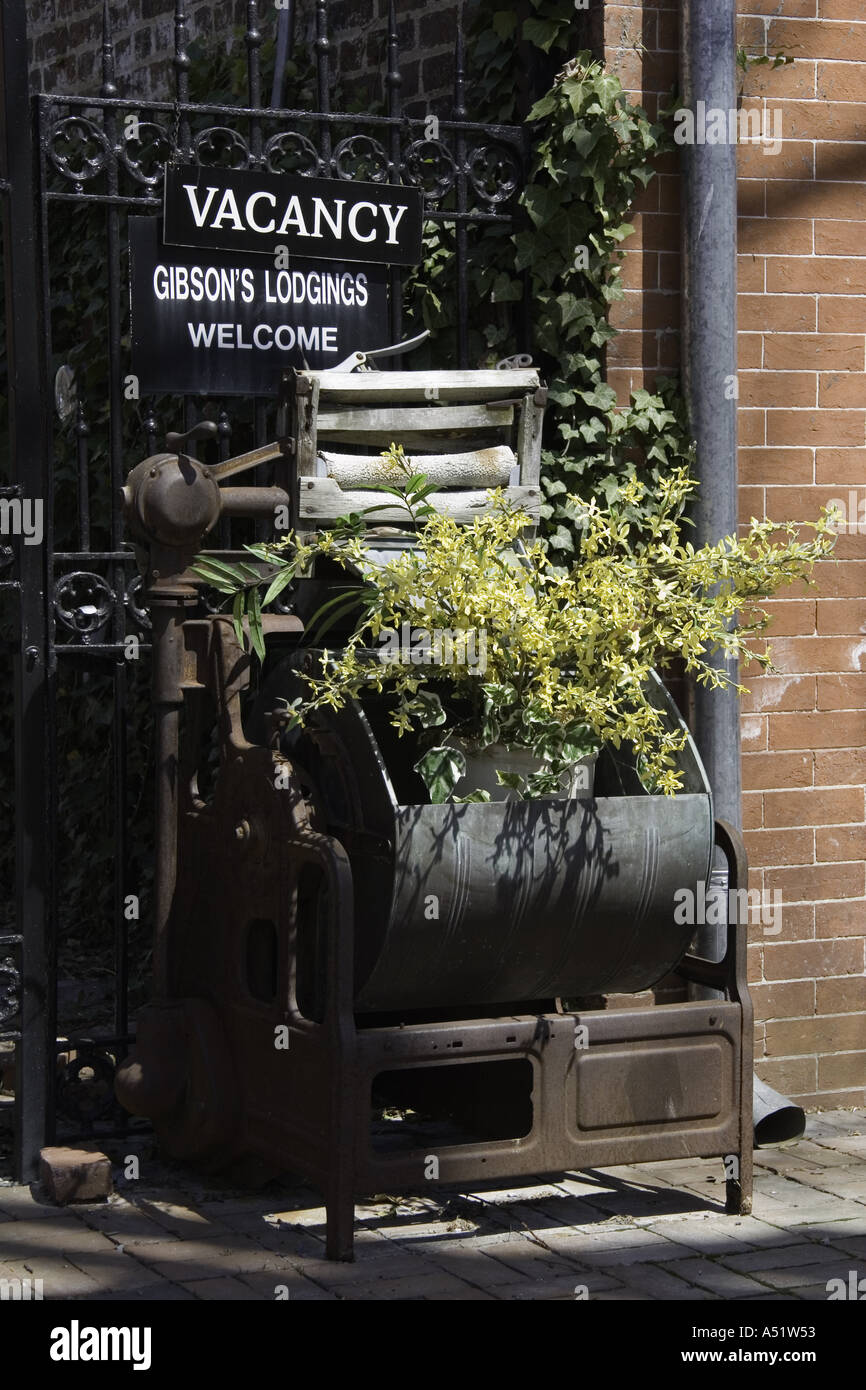Vintage washing machine at the entrance to Gibson's Lodgings Patterson ...