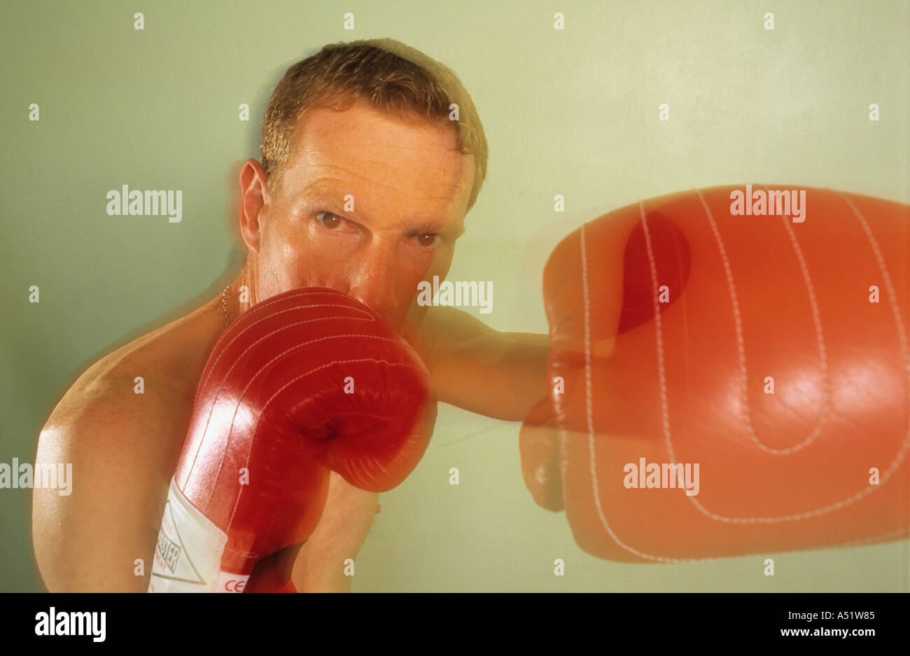 boxer punching towards camera in gym Stock Photo - Alamy