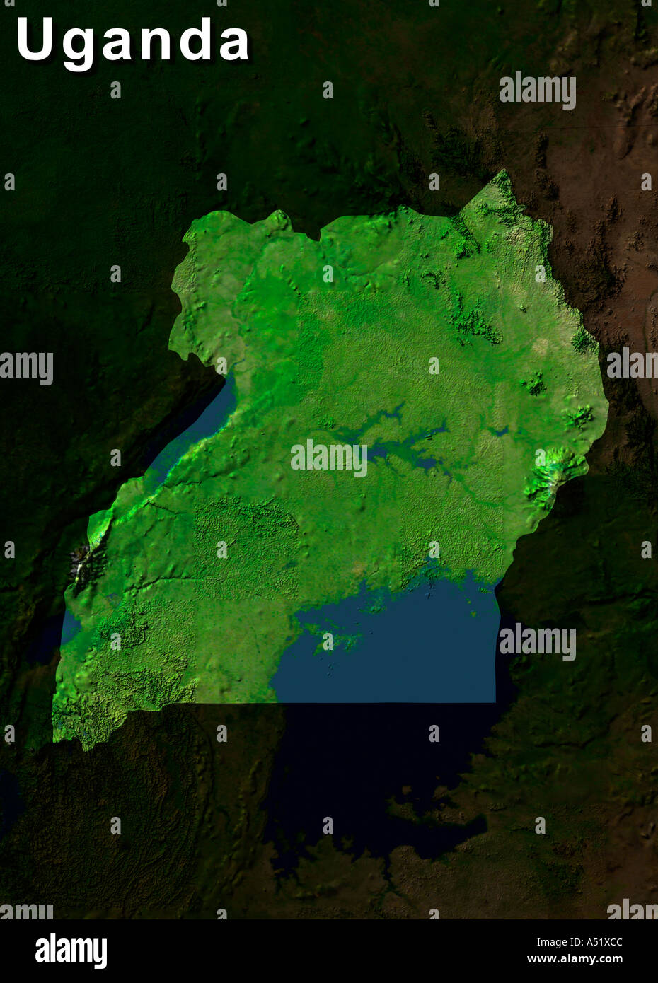 Map satellite geography uganda hi-res stock photography and images - Alamy