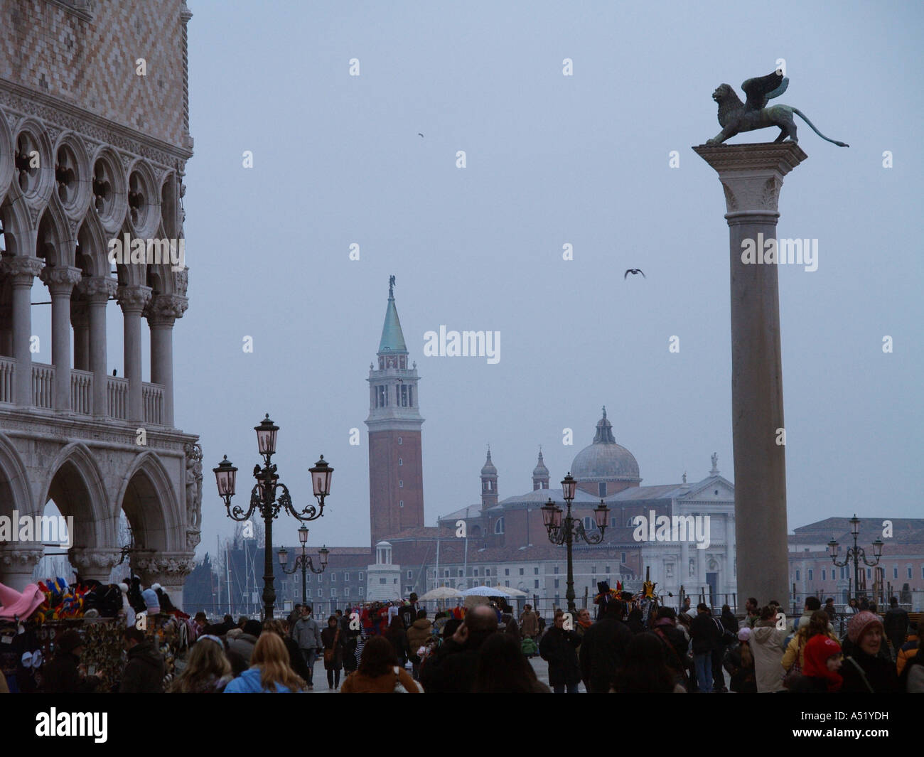 Venice, Palazzo Ducale, Venetian lion, church San Giorgio Maggiore ...