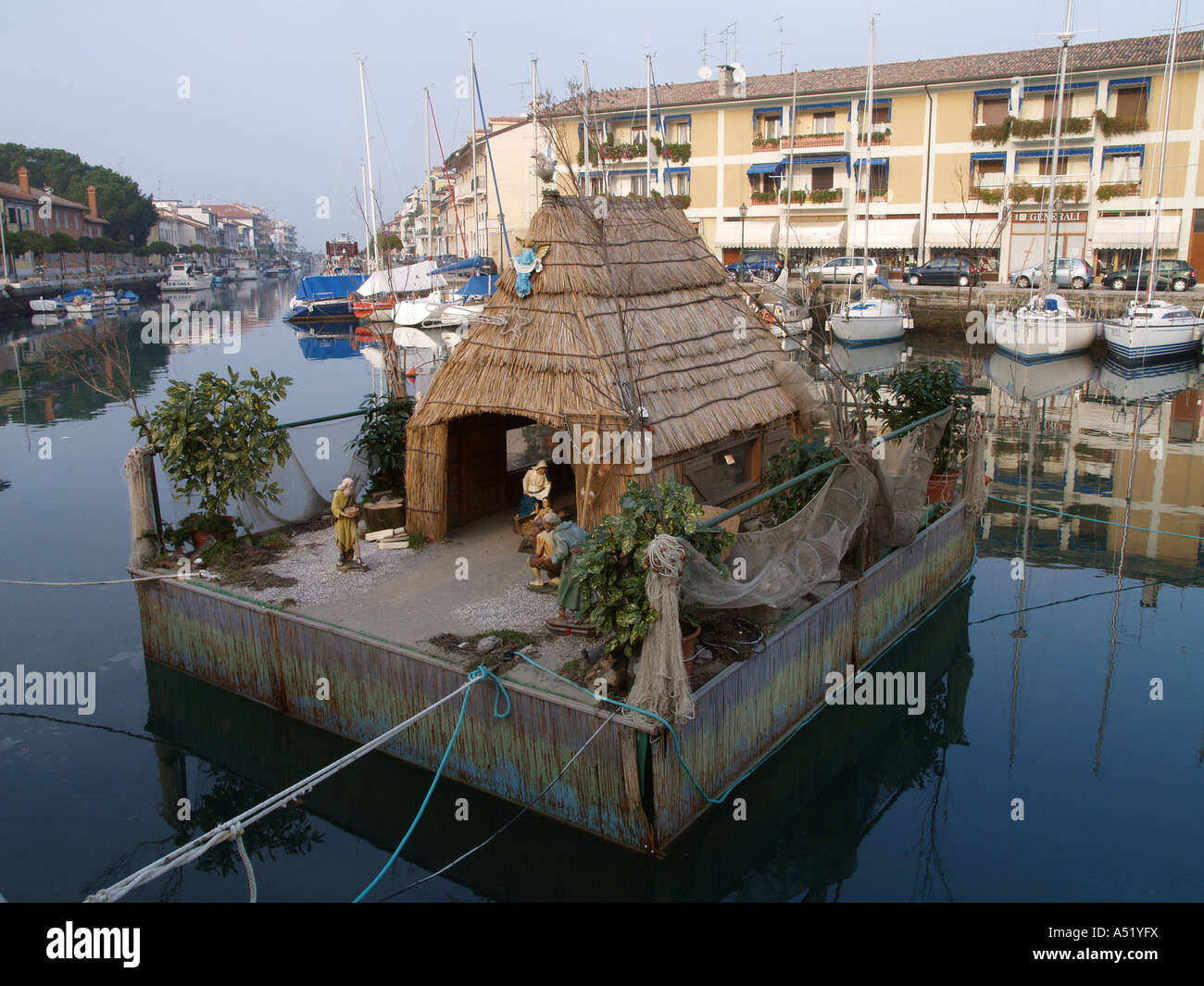 Grado, marina with creche on water Stock Photo - Alamy