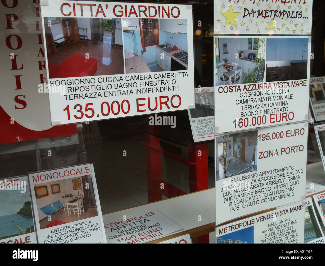 shop window of a real estate broker Stock Photo - Alamy