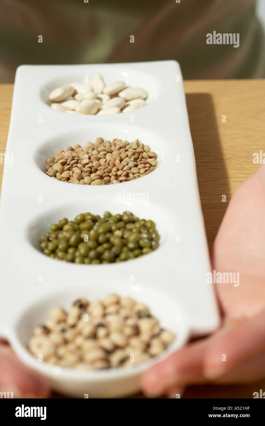 A close up of an assorted bean tray Stock Photo - Alamy
