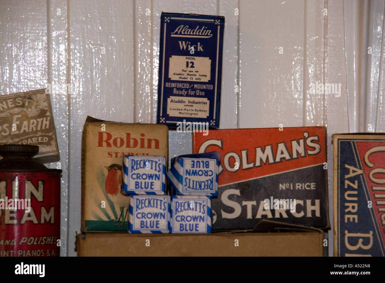 old stile goods for sale Museum exhibit Falklands Stock Photo - Alamy