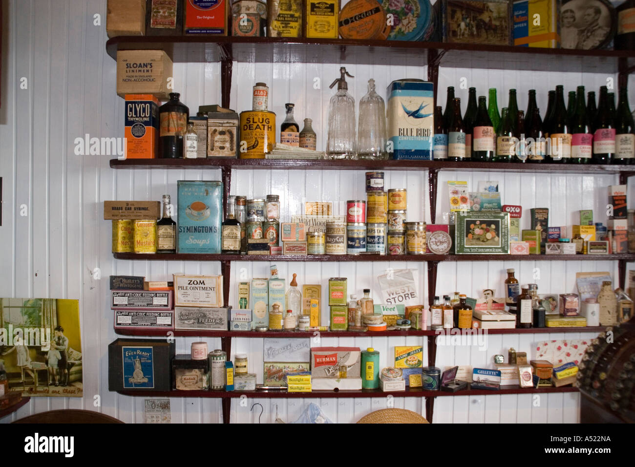 Old fashioned shop shelf s stocked with goods for sale Falkland Museum ...
