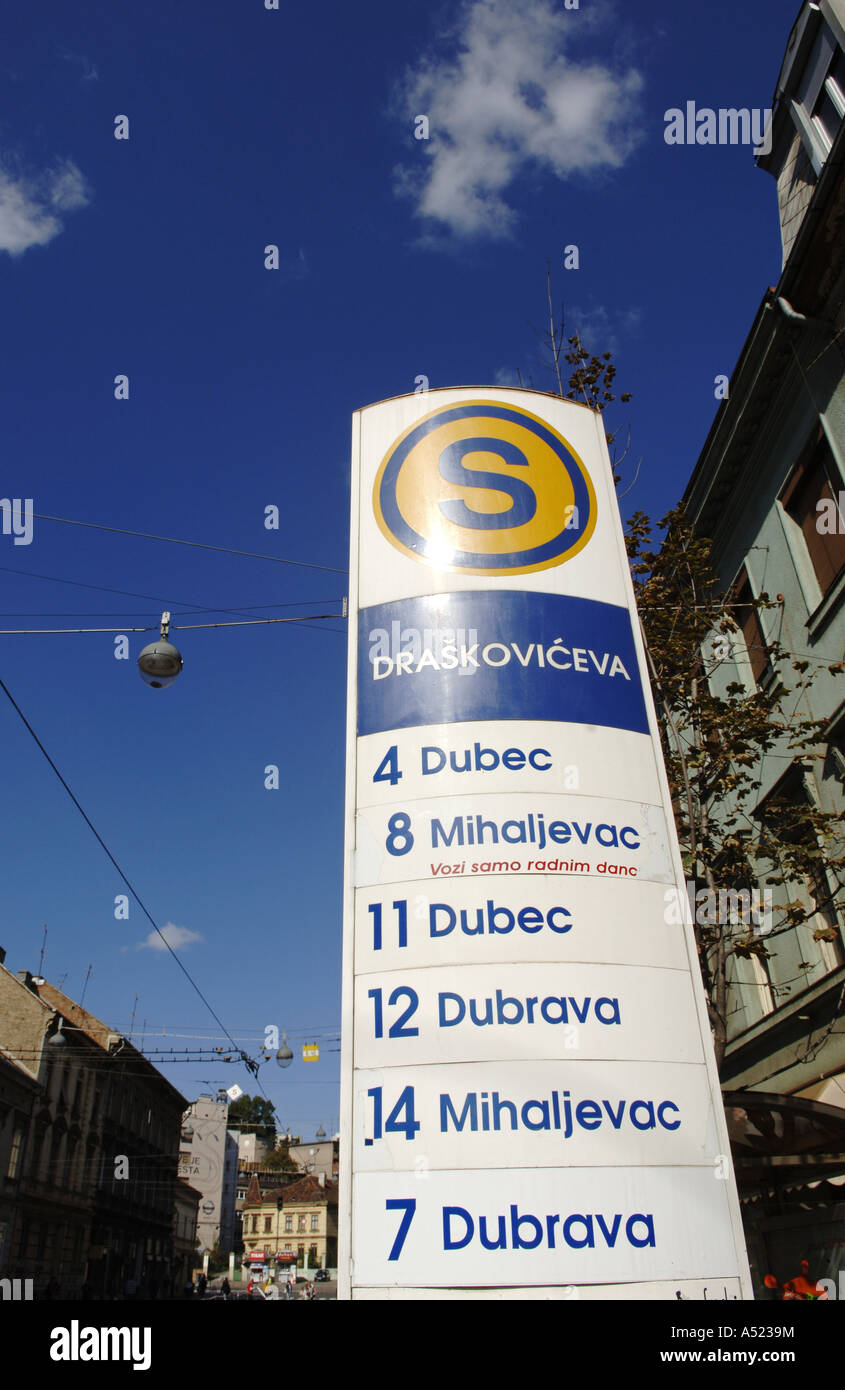 Zagreb, bus stop Stock Photo - Alamy