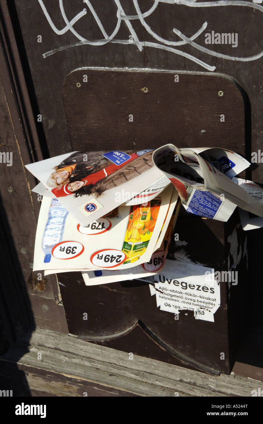 advertising in a mailbox Stock Photo - Alamy