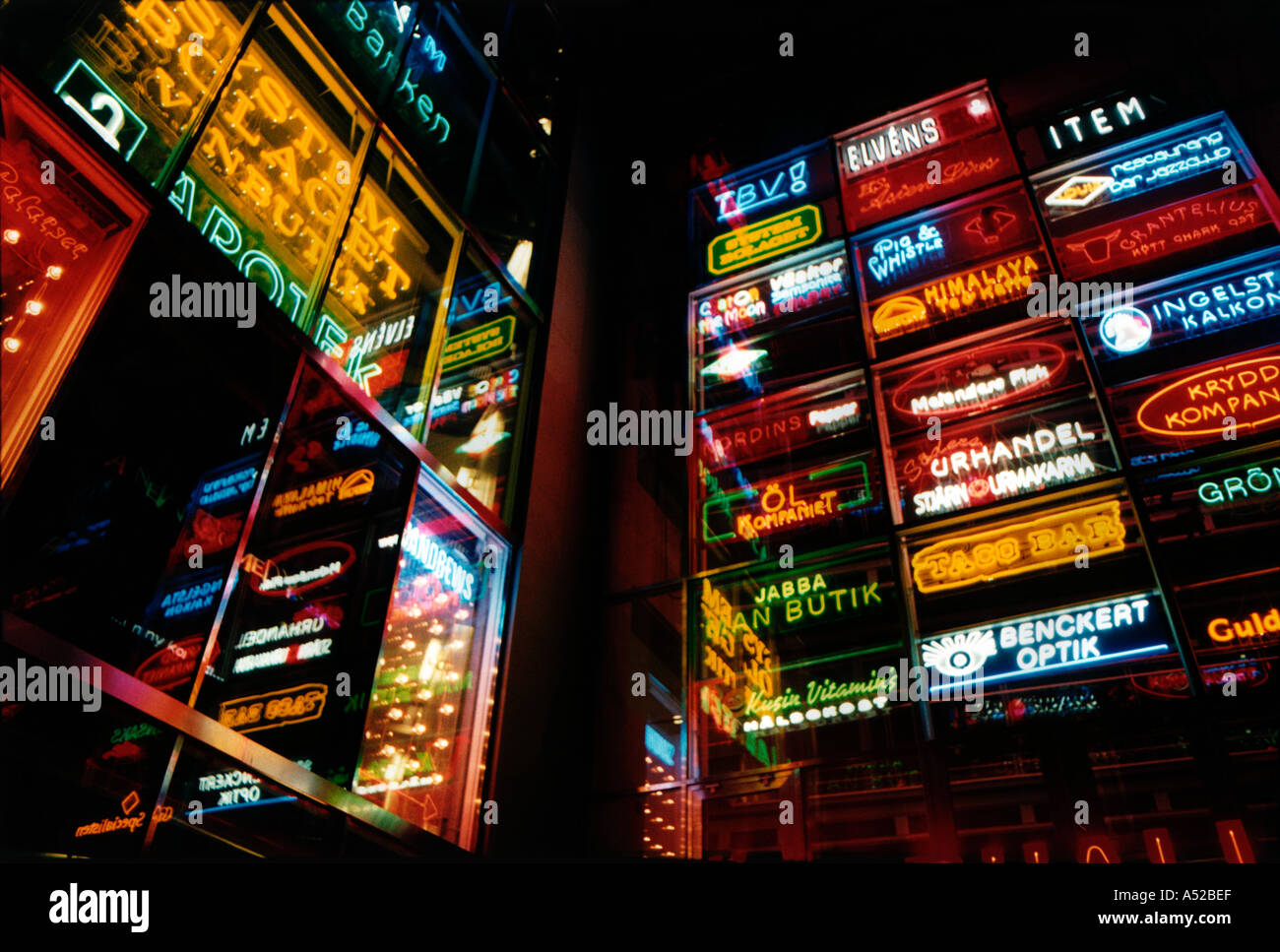 Neon signs at the mall Stock Photo - Alamy