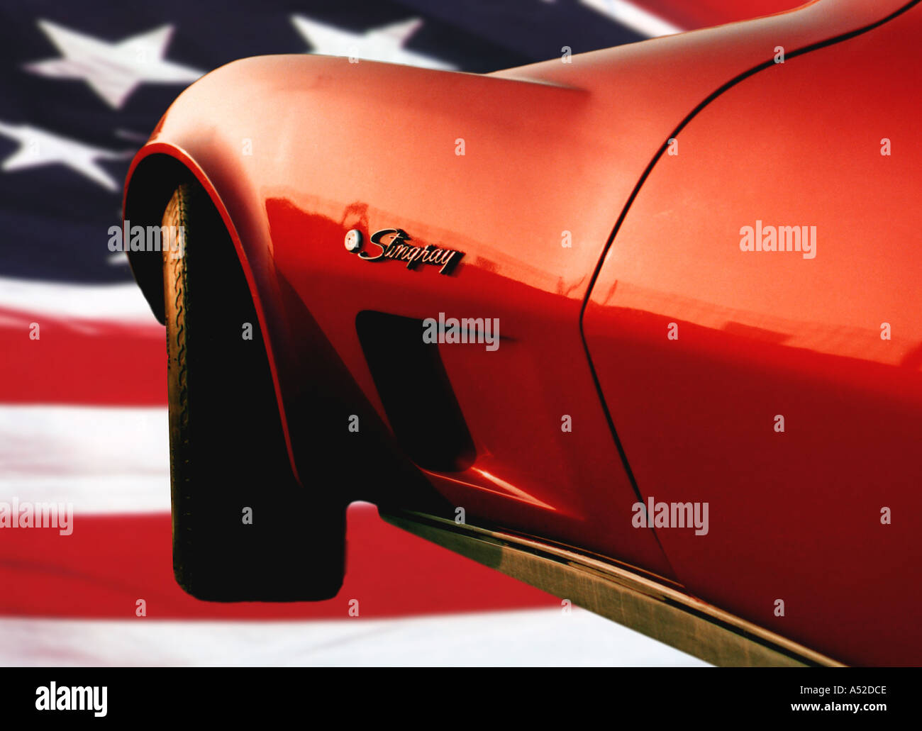Corvette Stingray with stars and Stripes Stock Photo - Alamy