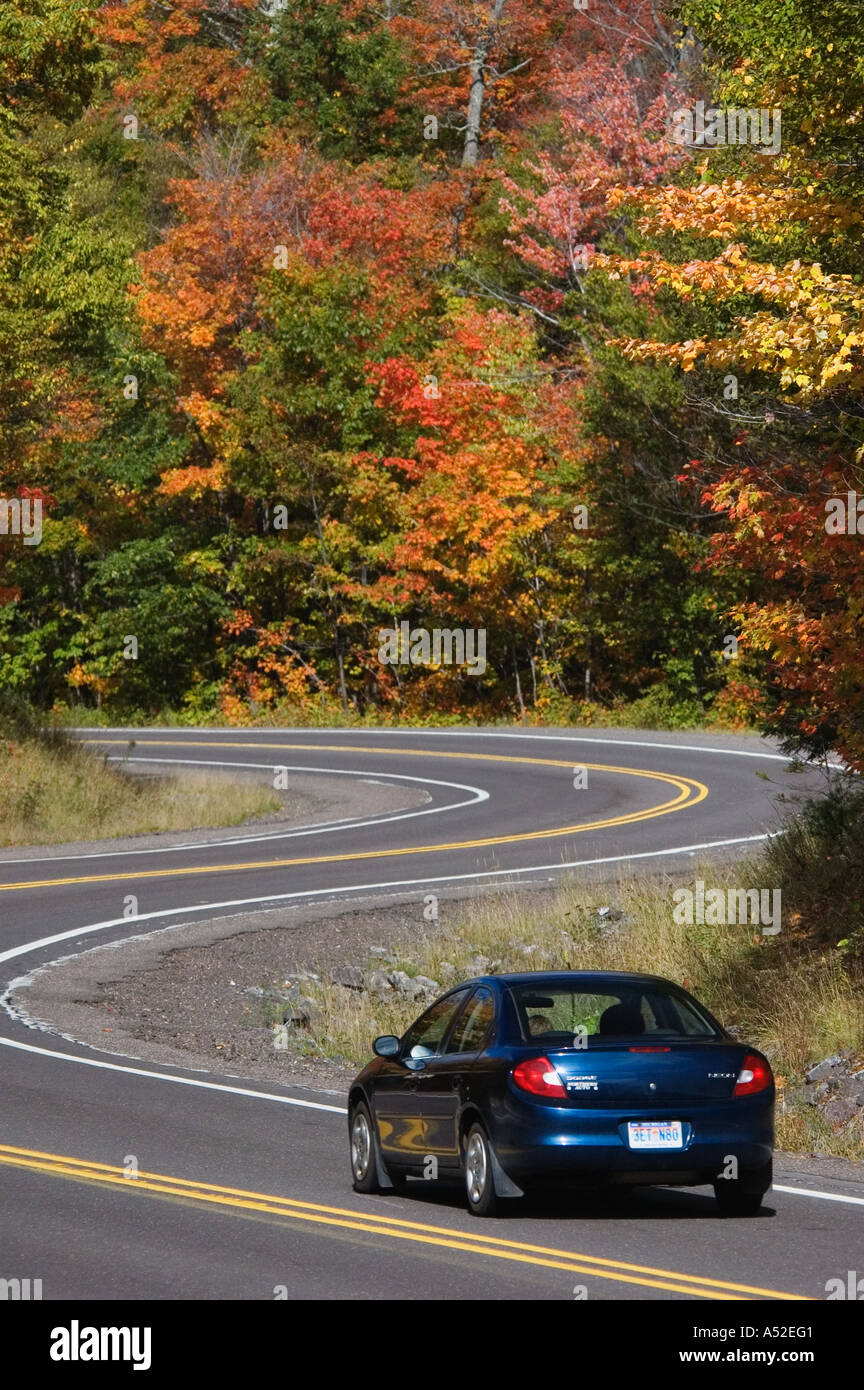 Car Driving On Winding Road