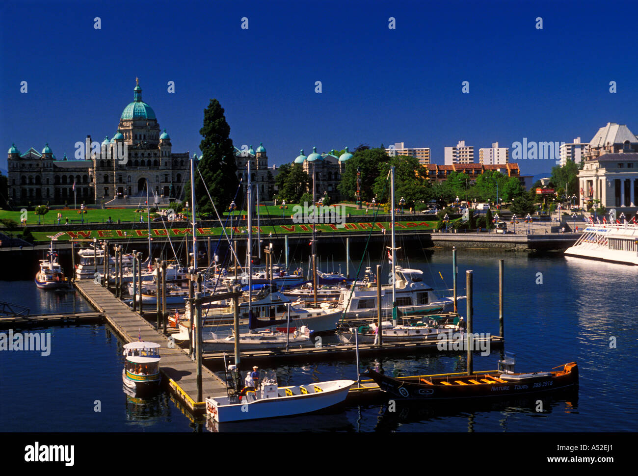 British columbia parliament victoria canada flowers hi-res stock ...