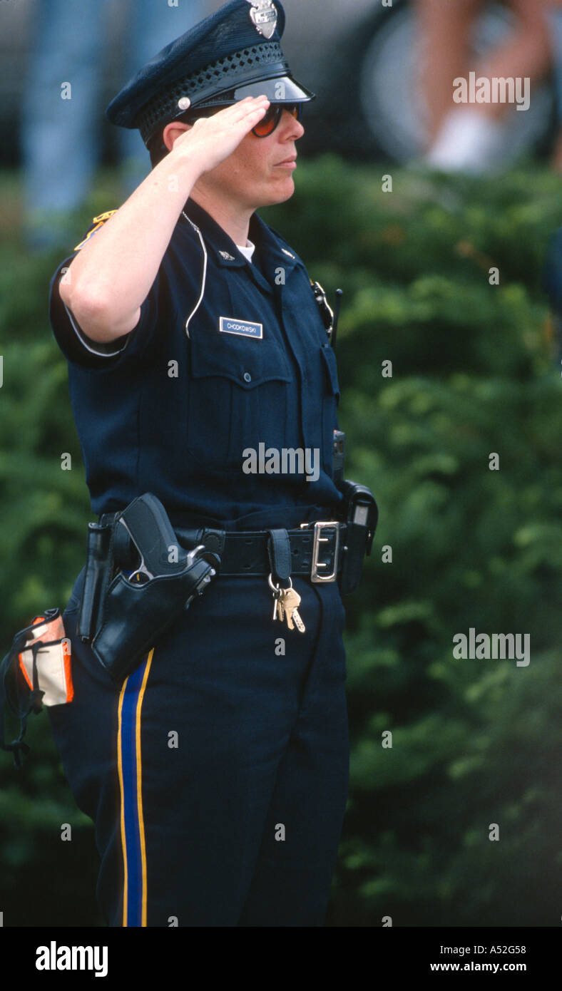 police office saluting salutes salute law enforcement person ...