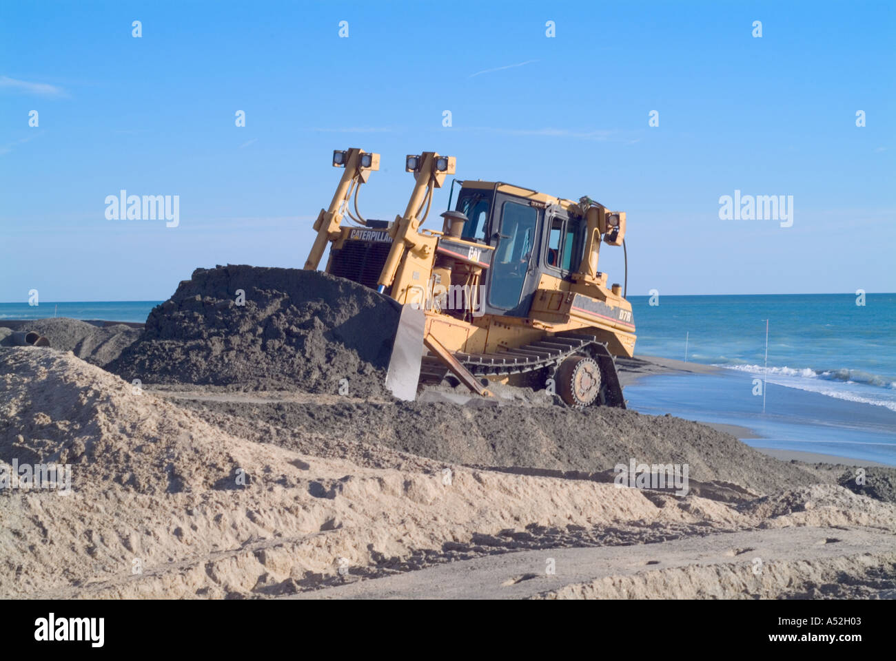 bulldozer Beach renourishment Jensen beach FL after 2004 hurricanes ...