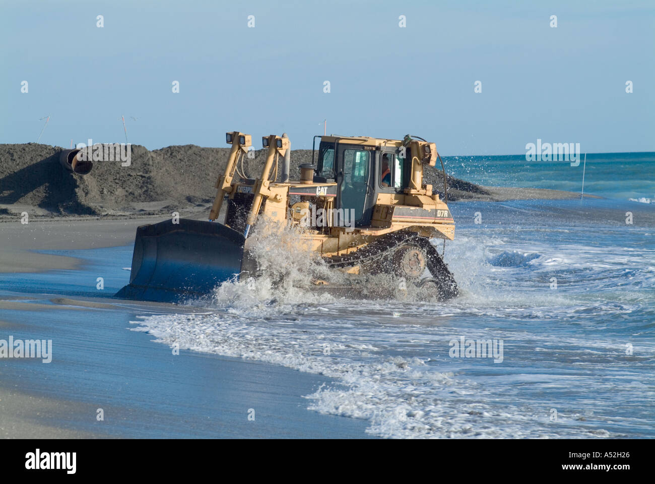 bulldozer Beach renourishment Jensen beach FL after 2004 hurricanes ...