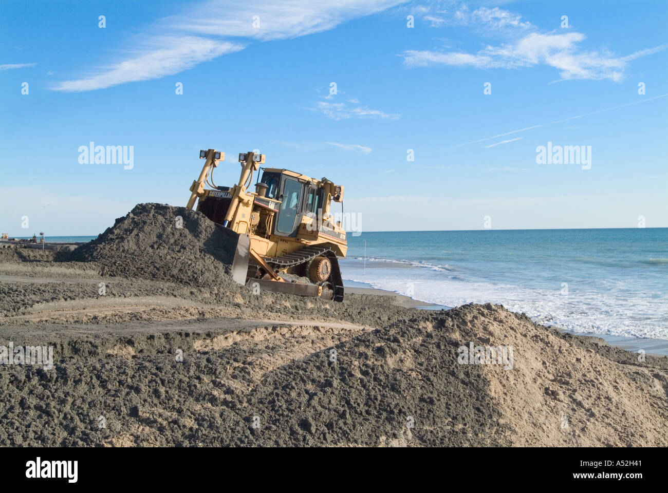 bulldozer Beach renourishment Jensen beach FL after 2004 hurricanes ...