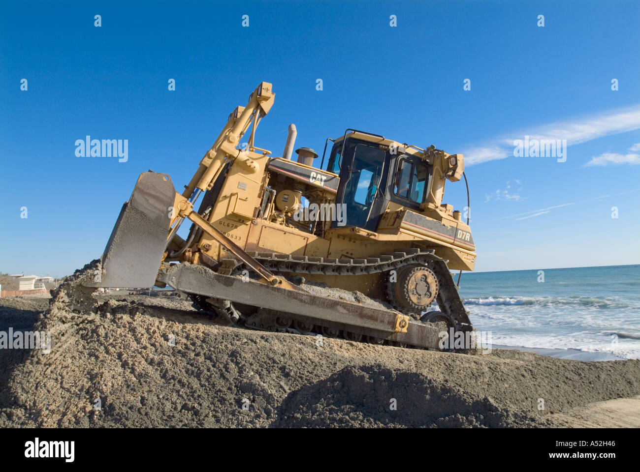 bulldozer Beach renourishment Jensen beach FL after 2004 hurricanes ...