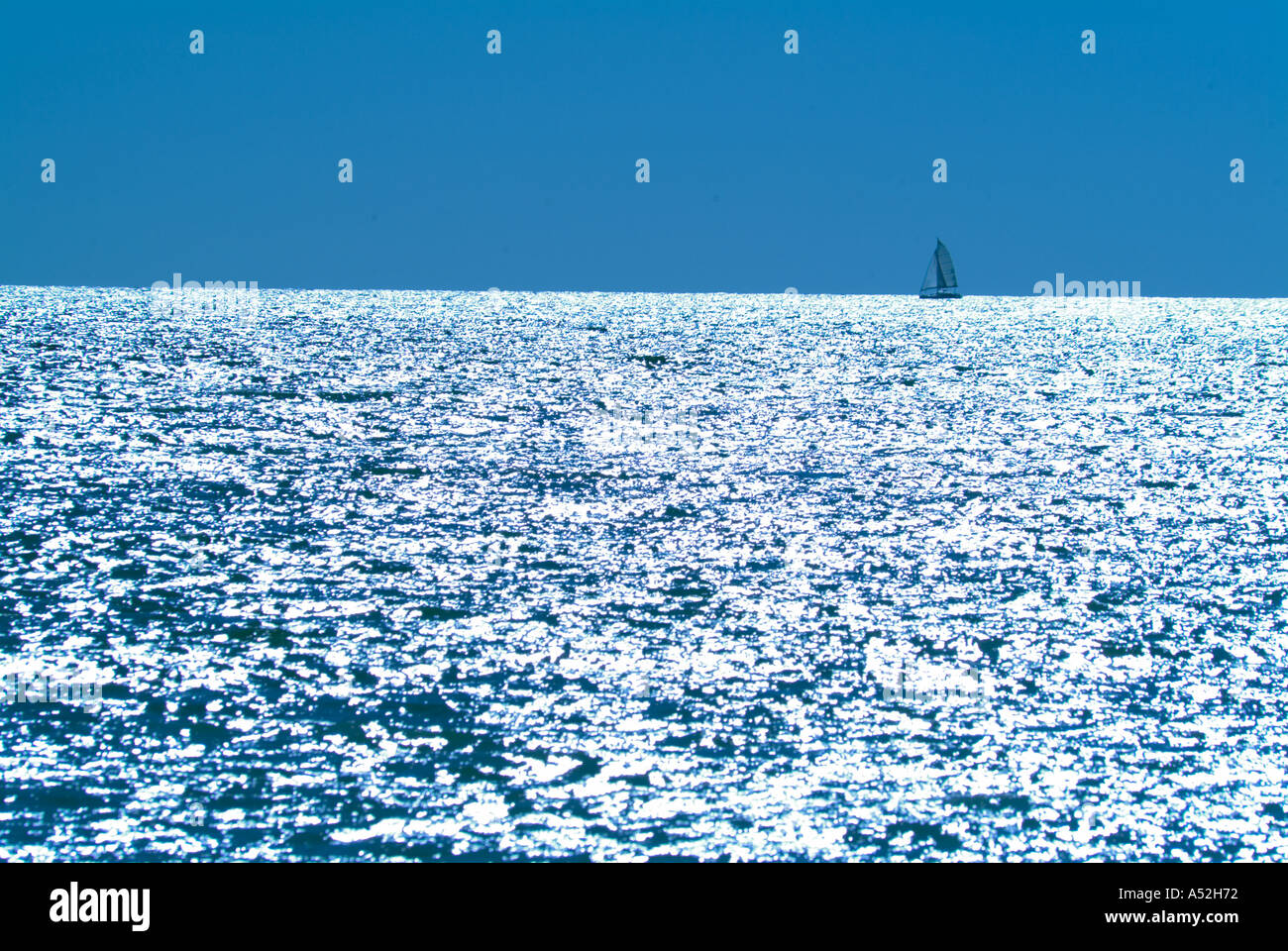 sailboat on ocean sailing boating sea fair weather clear day Stock ...