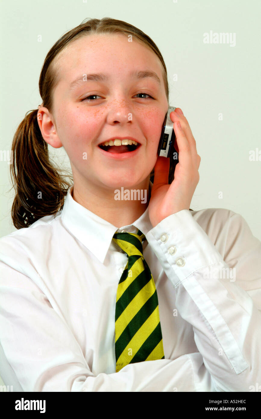 girl laughing an having fun on the phone Stock Photo - Alamy