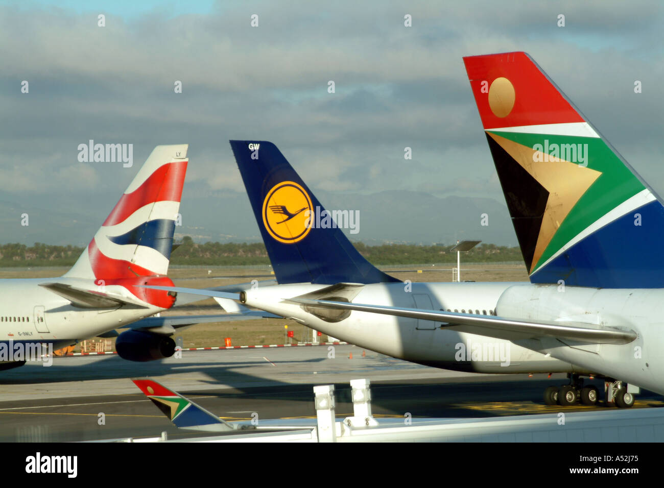 Cape Town International Airport South Africa RSA tailplanes of British ...
