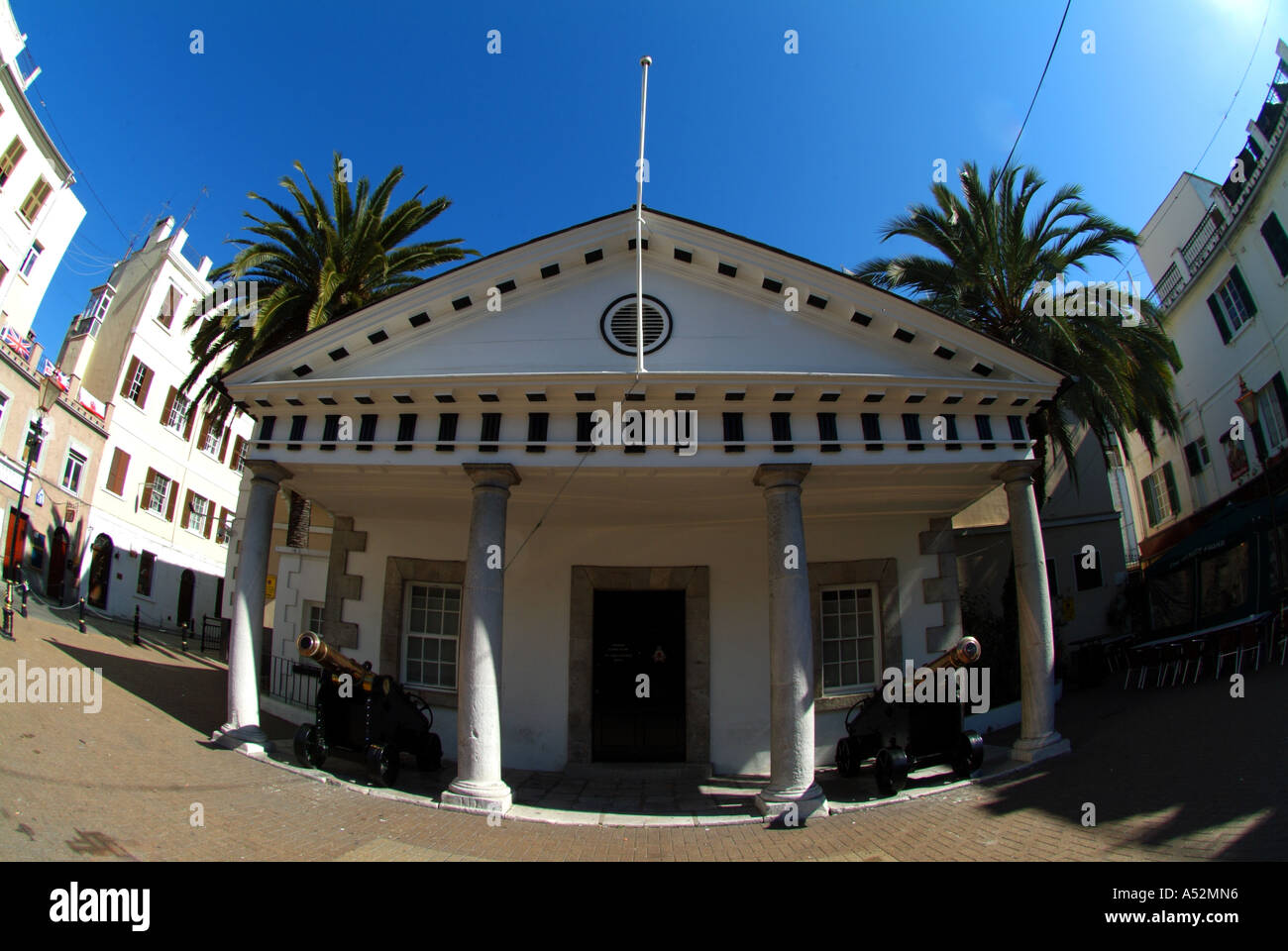convent guard room main street of gibraltar the rock Stock Photo - Alamy