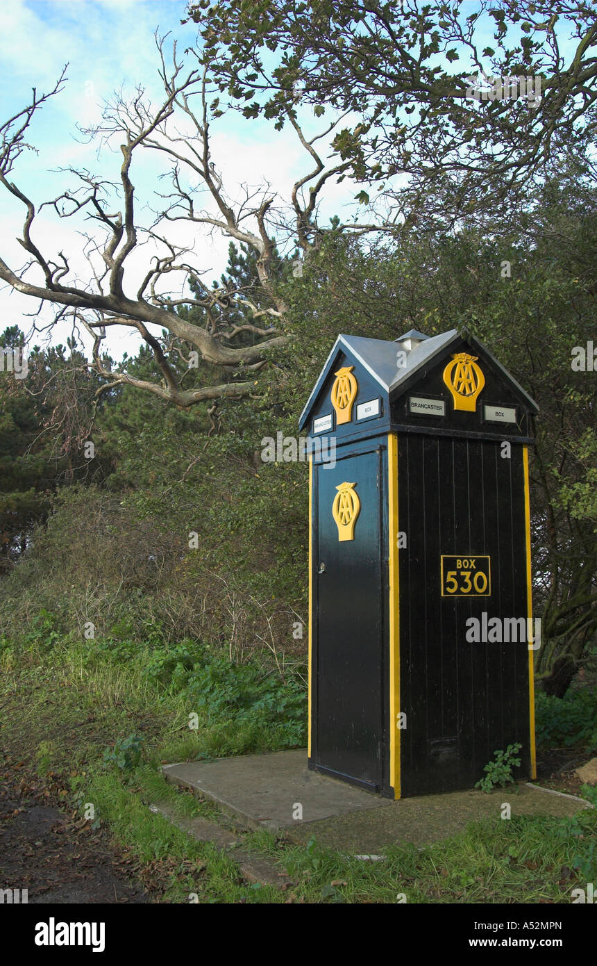 AA roadside emergency call box Stock Photo - Alamy