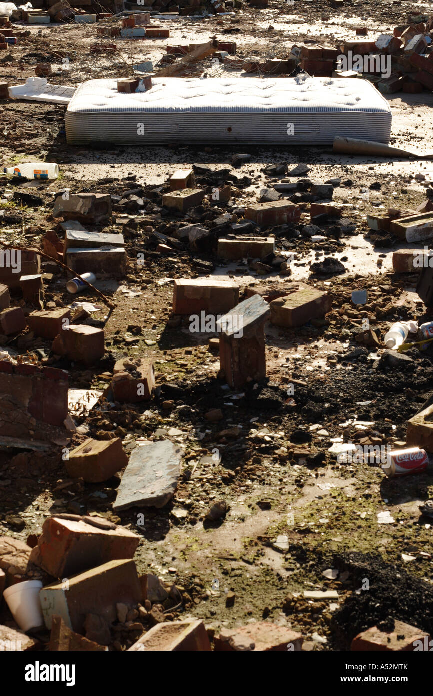 Rubble with Bed Stock Photo - Alamy