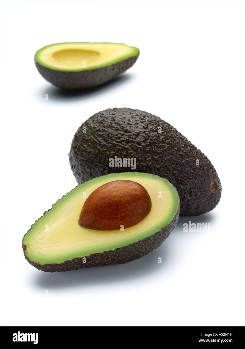 Avocado fruit ripe green Cut Out Stock Images & Pictures - Alamy
