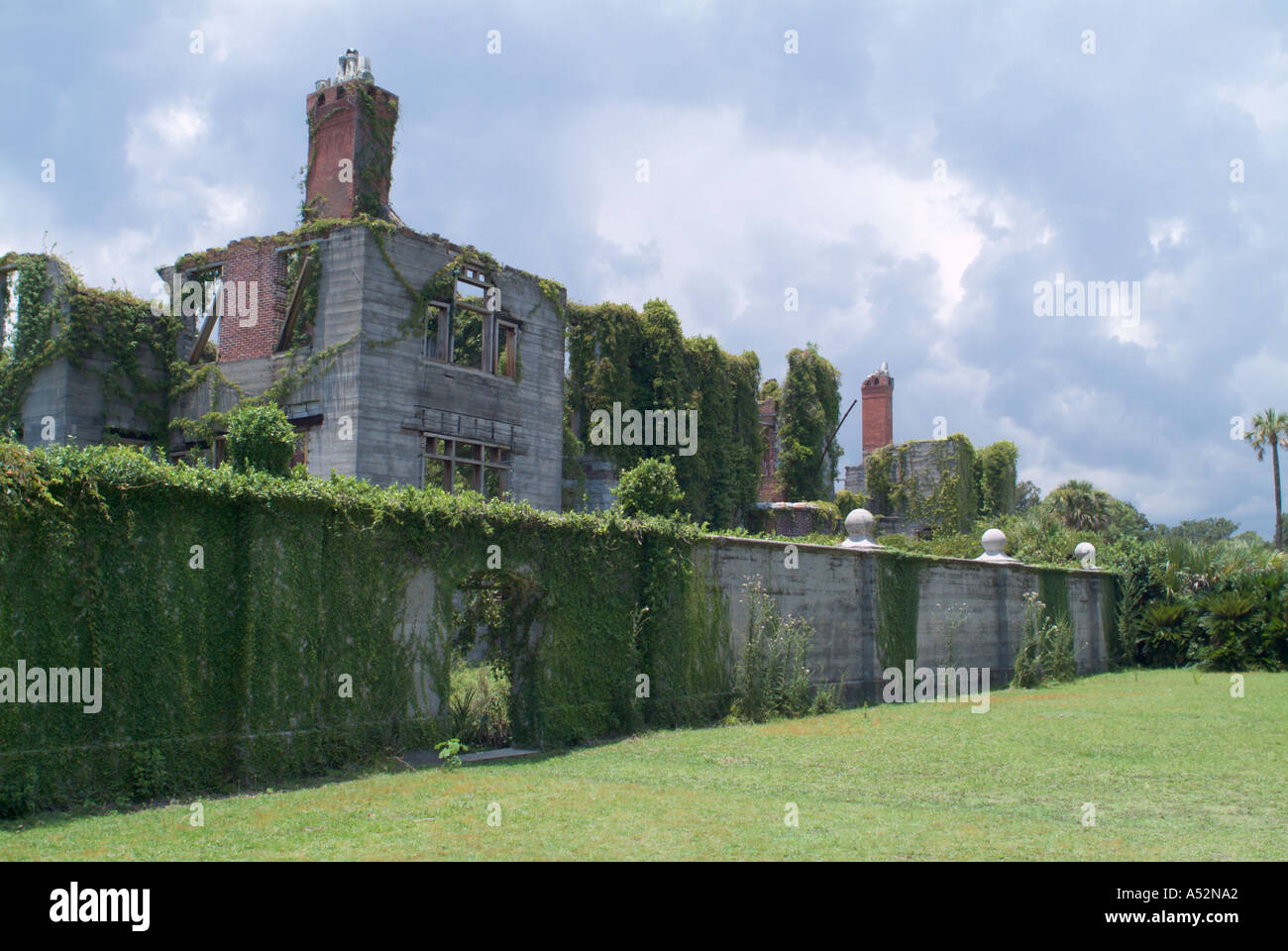 Cumberland Island Georgia GA Dungeness ruins Carnegie mansion Stock ...