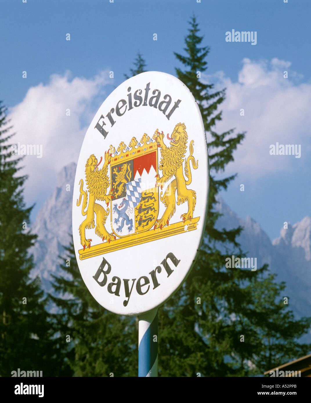 Bavarian Border sign Stock Photo - Alamy