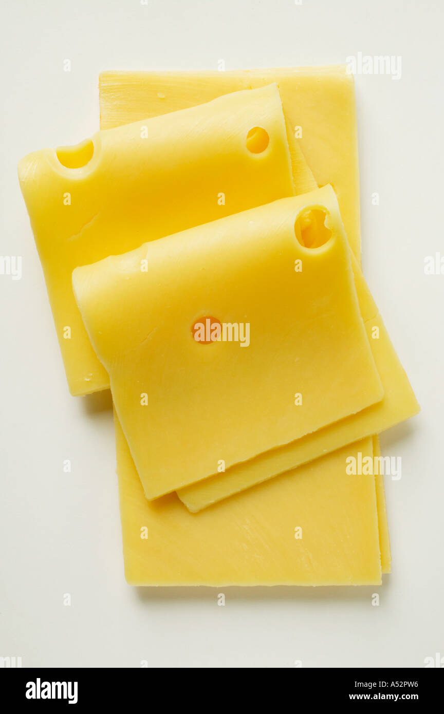 Emmental cheese in slices Stock Photo - Alamy