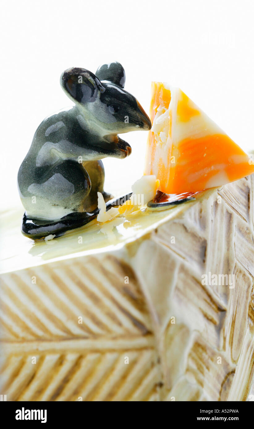 Half Moon Marble Jack cheese with mouse Stock Photo - Alamy