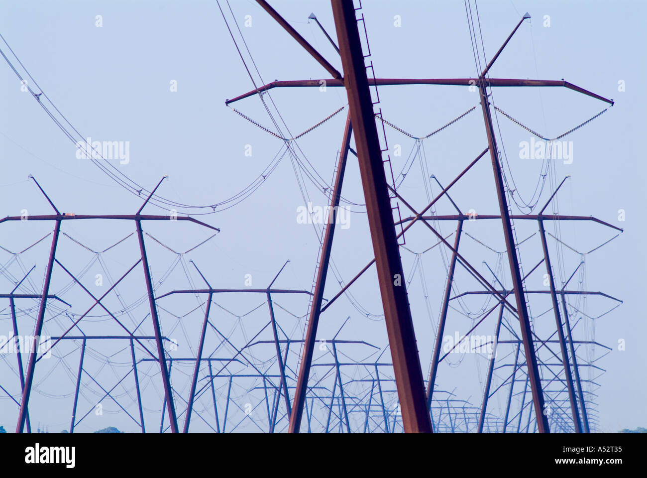 power lines electrical energy electricity cables Stock Photo - Alamy