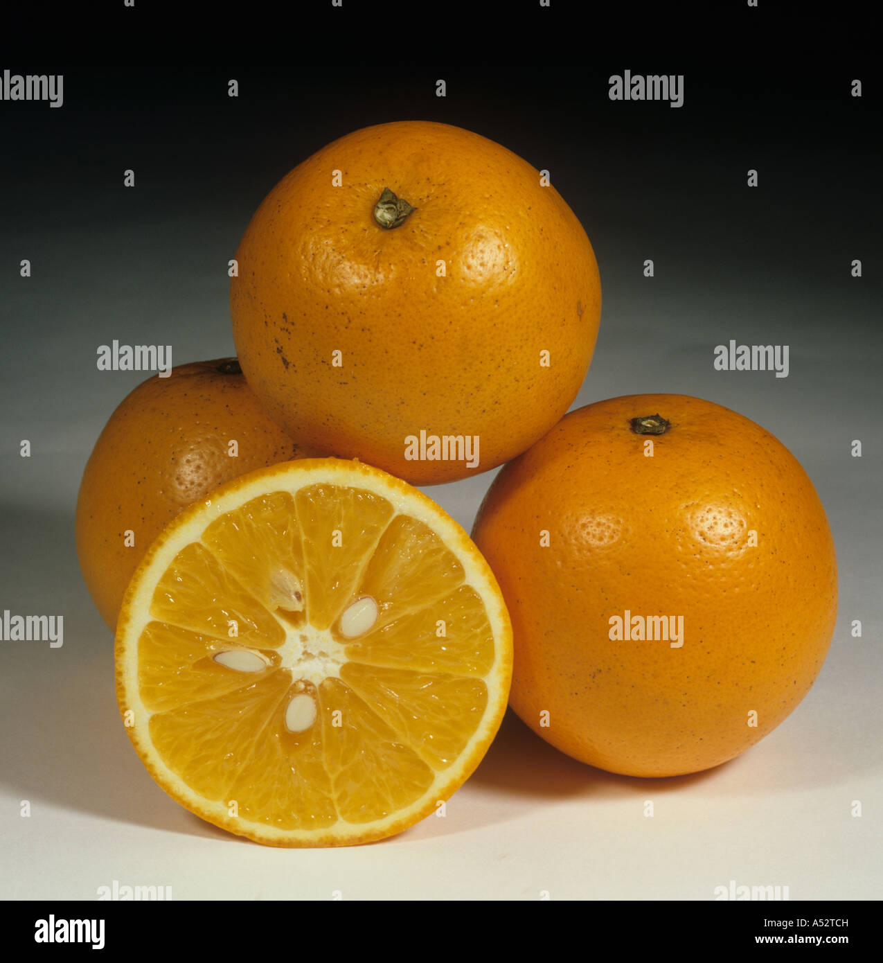 Whole and sectioned orange fruit variety Parson Brown Stock Photo - Alamy