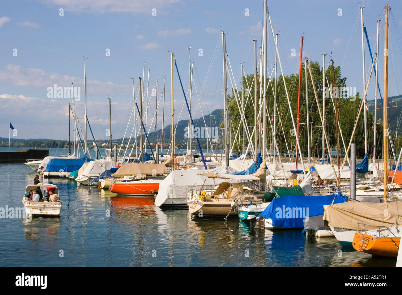 Bregenz on Lake of Constance Vorarlberg Austria yacht harbor harbour ...