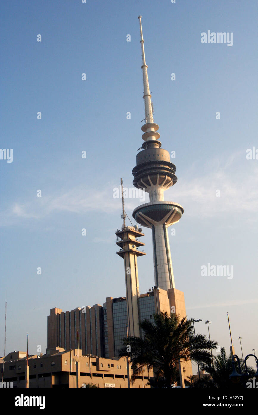 kuwait communication tower Stock Photo - Alamy