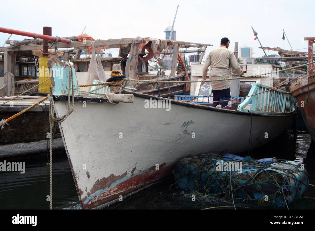 fish boat in old kuwaiti harbor Stock Photo - Alamy
