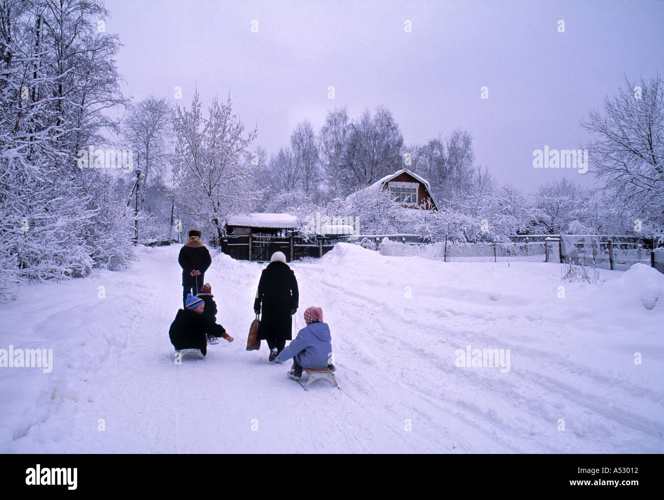 Sledge russia winter snow hi-res stock photography and images - Alamy