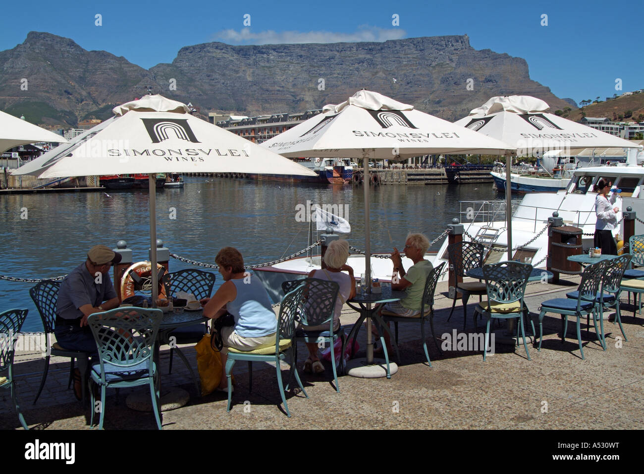 Restaurant cafe on the Waterfront Cape Town South Africa.Table Mountain ...