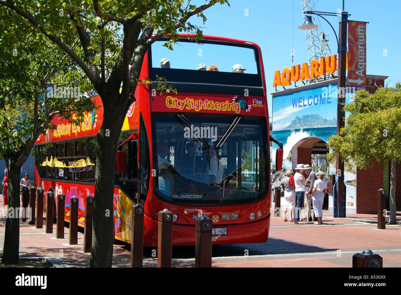 Sightseeing red bus Cape Town South Africa RSA Tourbus Stock Photo - Alamy