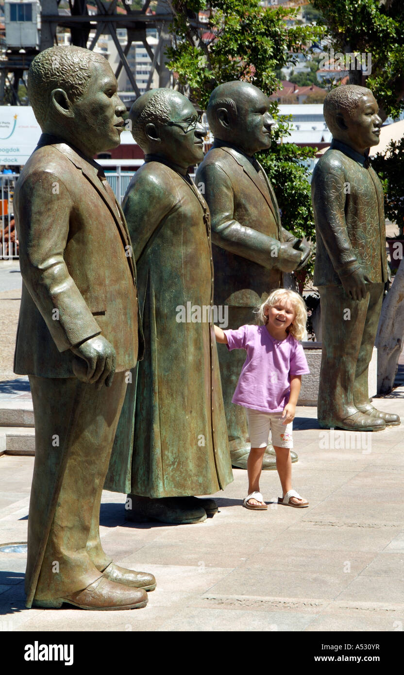 Statesmen sculptures on Nobel Square. Cape Town South Africa.Little ...