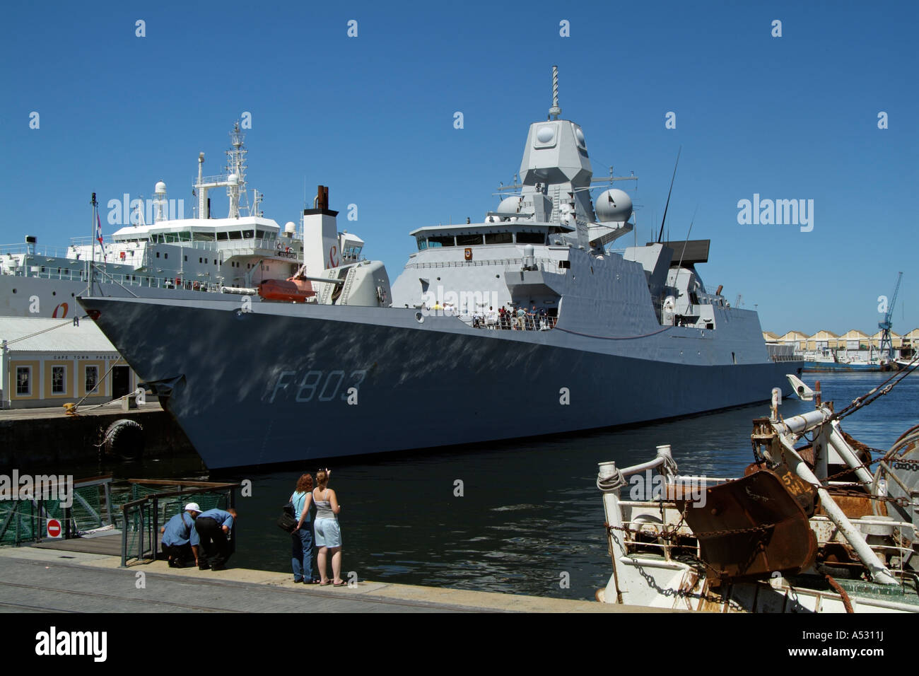 HNLMS Tromp Frigate Royal Netherlands Navy ship seen during a visit in ...