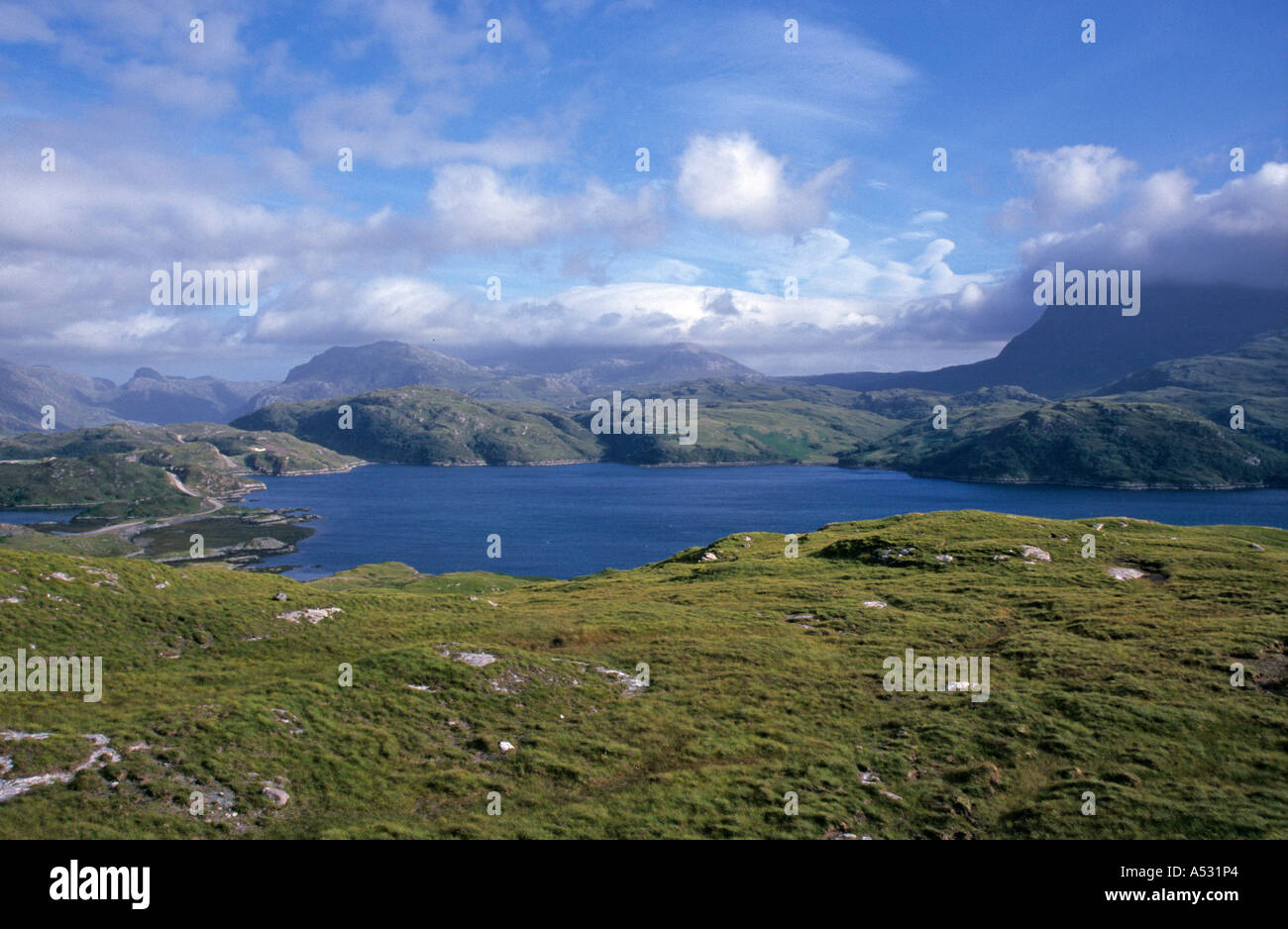 Loch a´Chàirn-Bhain near Unapool Scotland Stock Photo - Alamy