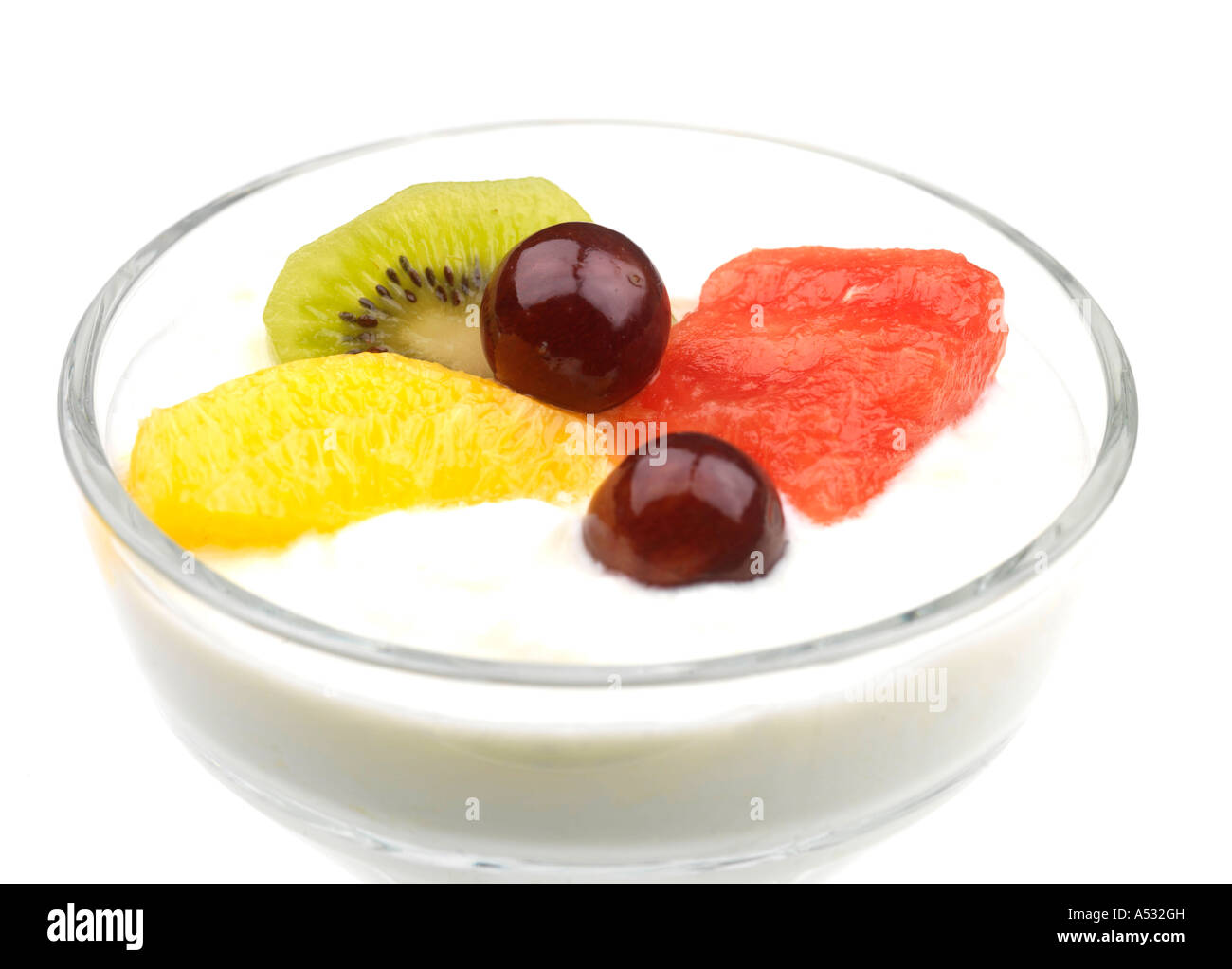 Natural Yoghurt with Mixed Fruit Stock Photo - Alamy