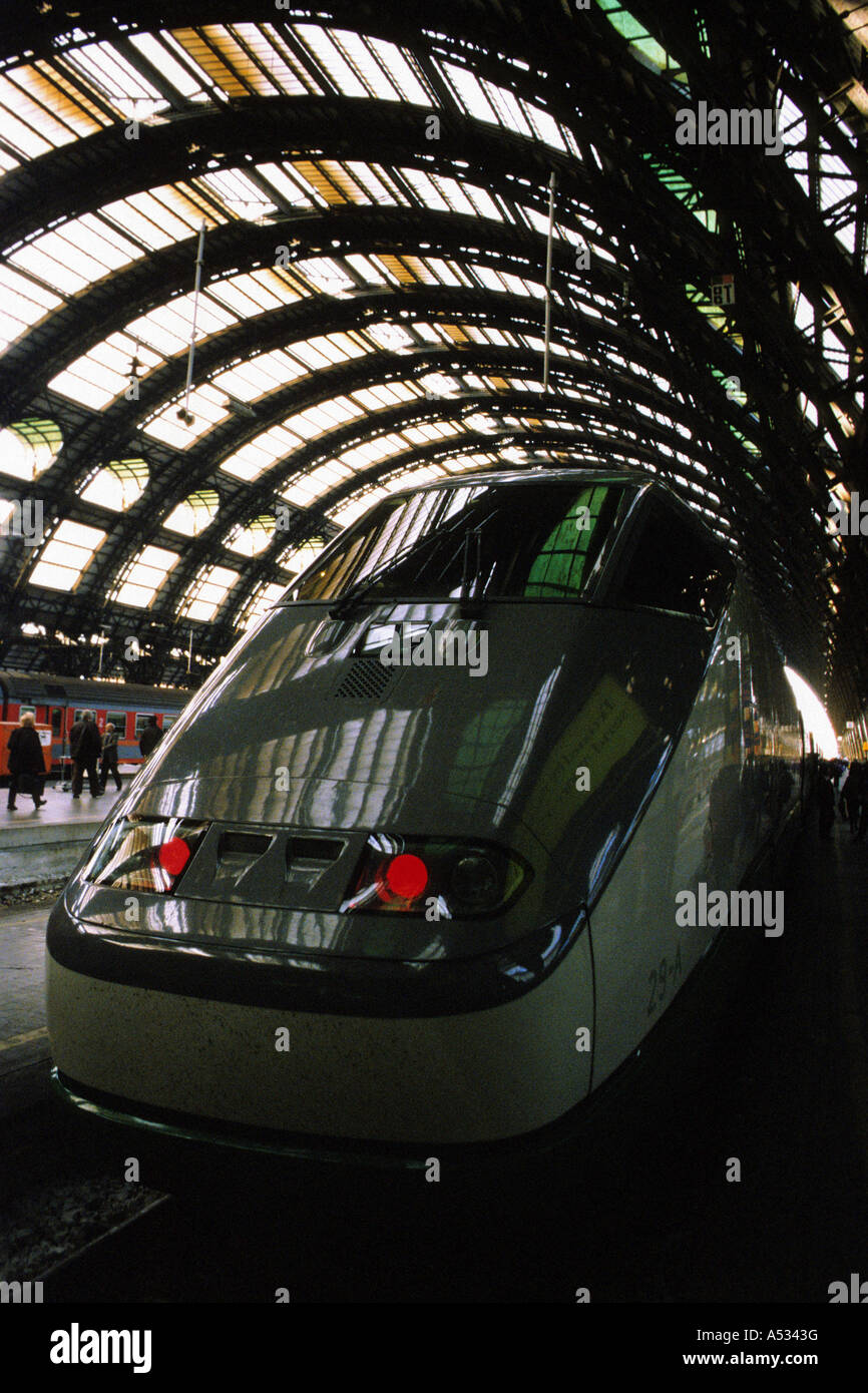 Italian Railways high-speed Eurostar Italia passenger train, Milan ...