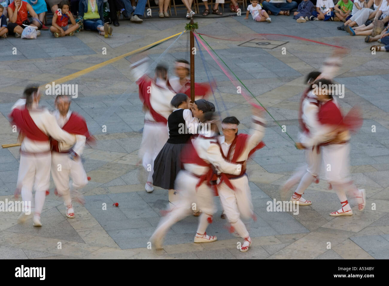 Gaztedi Dantzari Taldea dance group perform traditional Basque dance ...